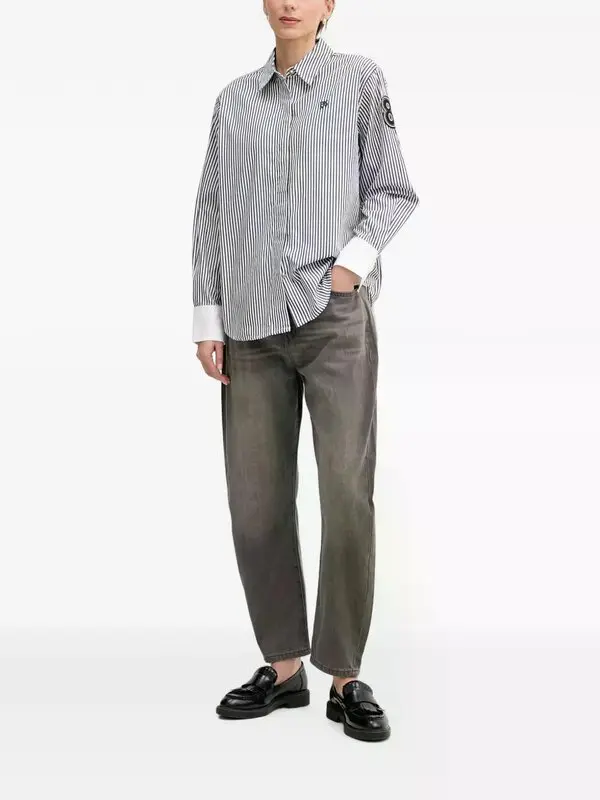 Dkny Vertical Stripe Logo Print Shirt