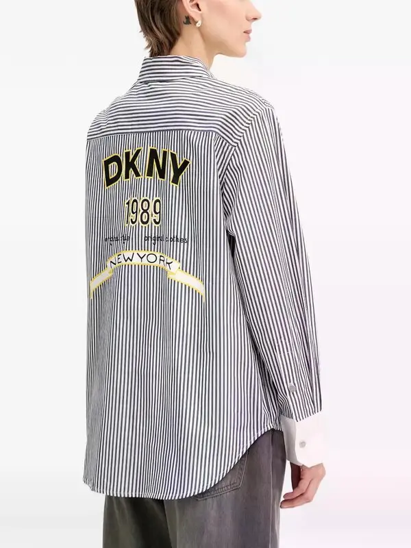 Dkny Vertical Stripe Logo Print Shirt
