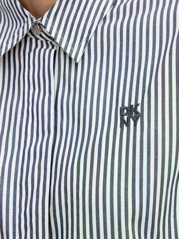 Dkny Vertical Stripe Logo Print Shirt