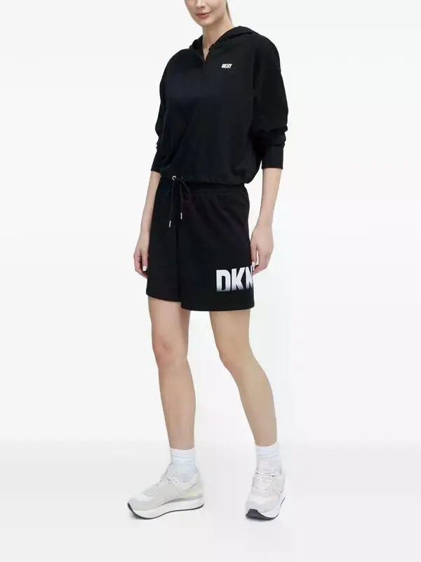 Dkny Hooded Long Sleeve Top With Button Placket