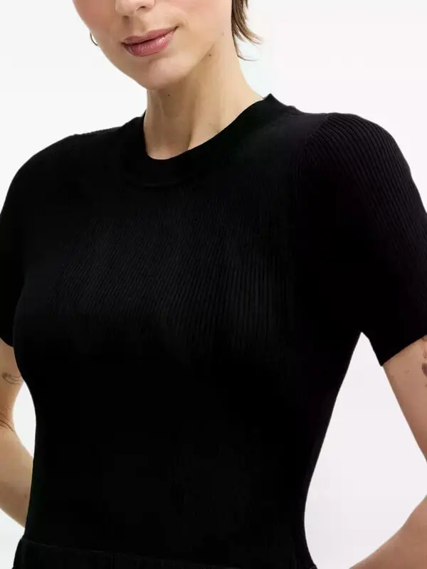 Dkny Ribbed Round-neck Mini Dress