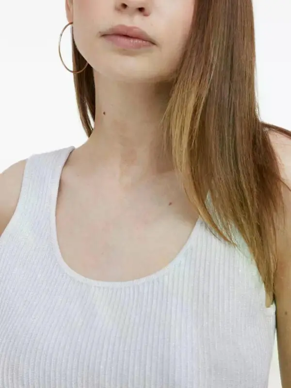 Dkny Ribbed Knit Sleeveless Scoop Neck Tank