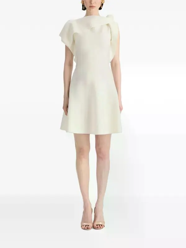 Oscar De La Renta Draped Knitted Mini Dress