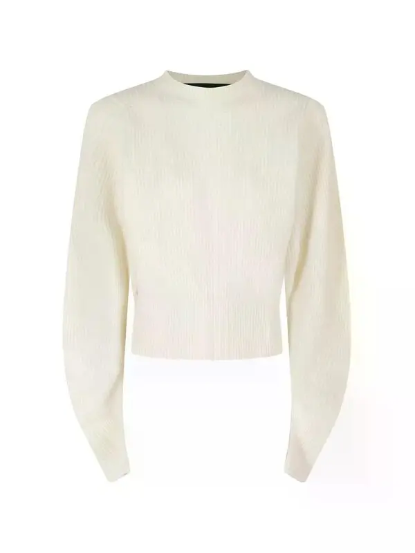 Federica Tosi Ribbed-knit Crew-neck Sweater - Neutrals