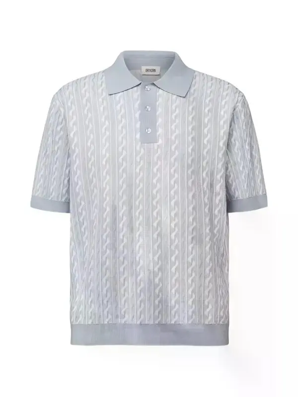 DRYKORN Tamian Cable-knit Polo Shirt