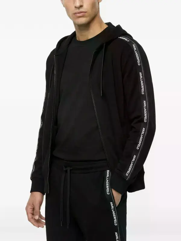 Karl Lagerfeld Logo-tape Zip-up Hoodie