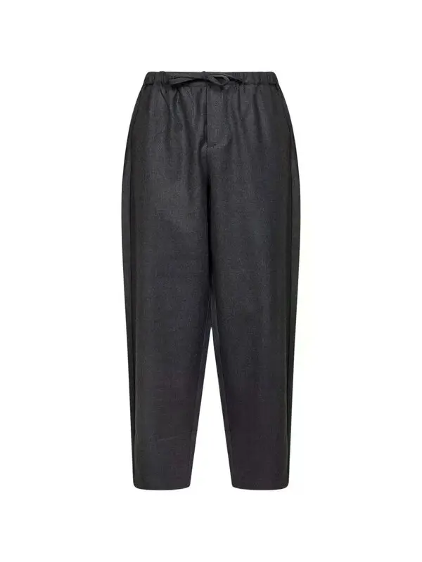 ROSE BURRITO Drawstring-waist Melange-effect Trousers
