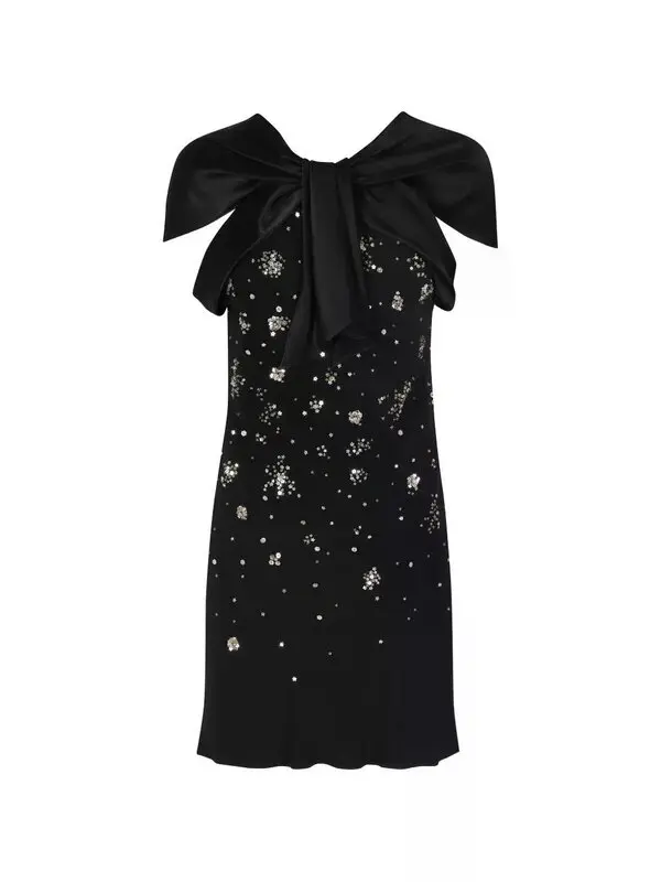 Alberta Ferretti Mini Sequin-embellished Bow-detail Dress