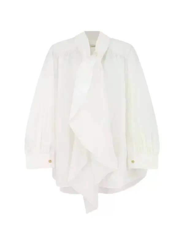 LAMRONS Pussy-bow Puff-sleeve Shirt