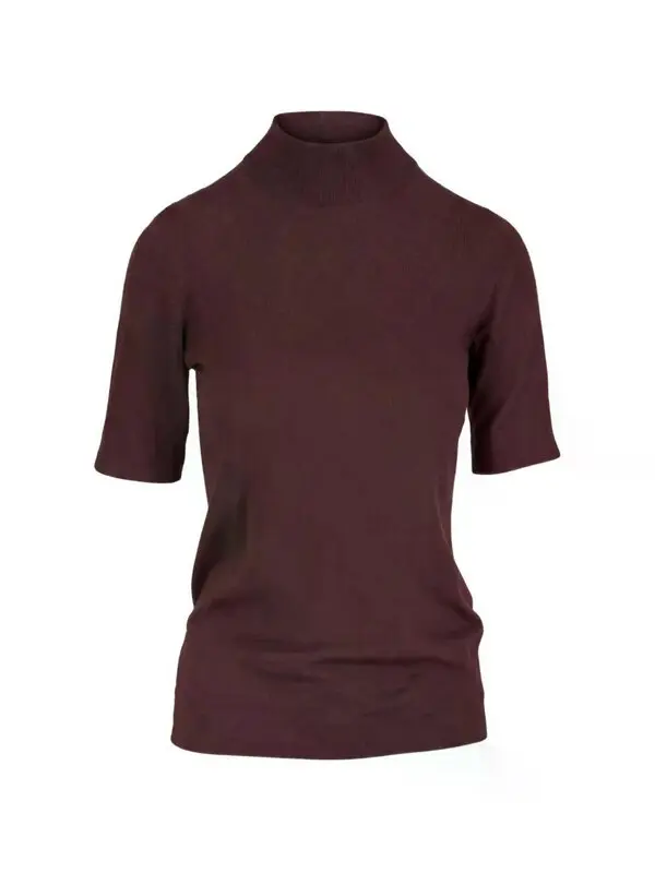Brunello Cucinelli High-neck Short-sleeve Cashmere Sweater