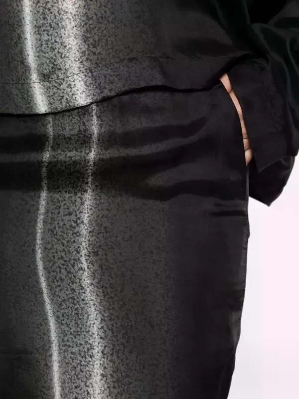 Rick Owens Gradient Effect Ruched Maxi Skirt