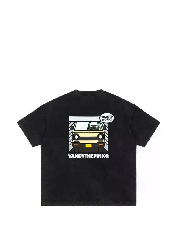 VANDYTHEPINK Time To Work" Graphic Print T-shirt
