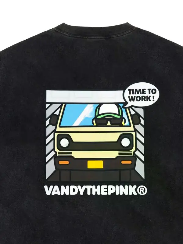 VANDYTHEPINK Time To Work" Graphic Print T-shirt