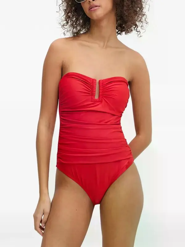 Dkny Ruched Swimsuit - Red
