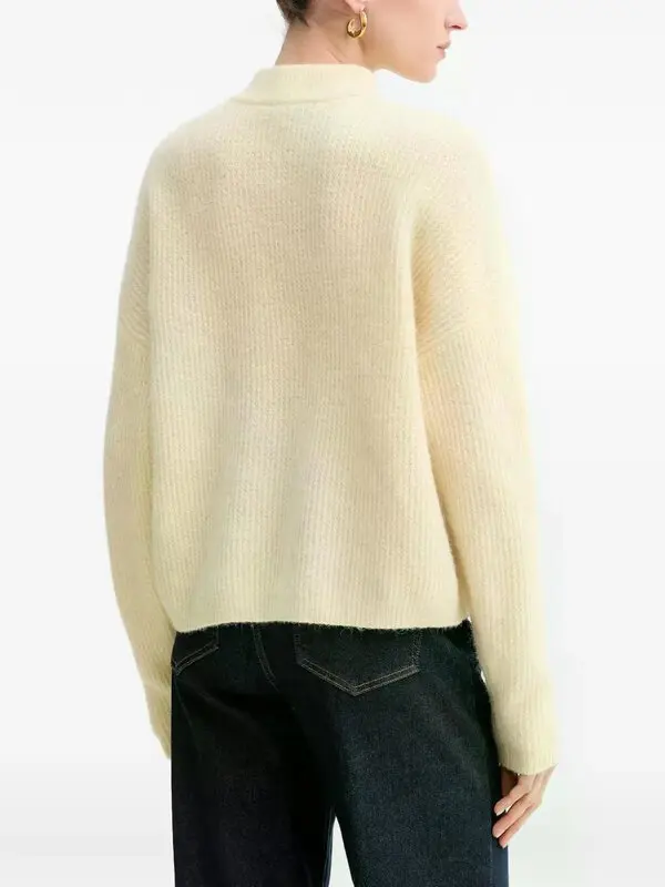 GESTUZ Button-up Ribbed Cardigan