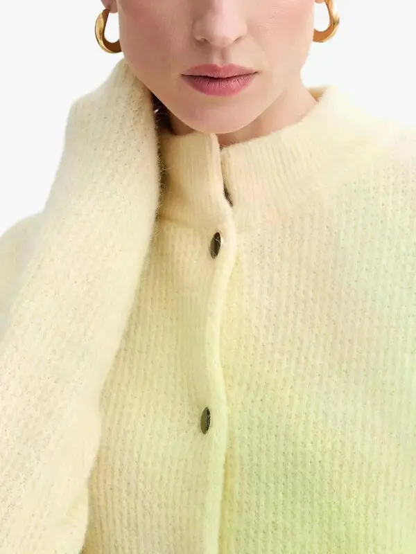 GESTUZ Button-up Ribbed Cardigan