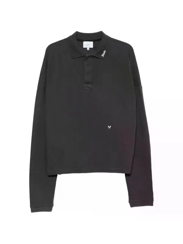 Rhude Logo-embroidered Long-sleeve Polo Shirt - Blue