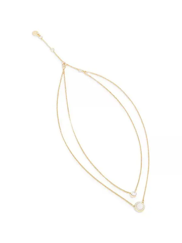 Dkny Layered Crystal-embellished Necklace - Gold
