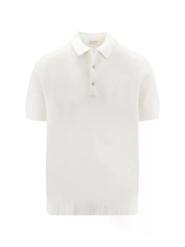 BRAMANI CASHMERE Short-sleeve Knit Polo Shirt