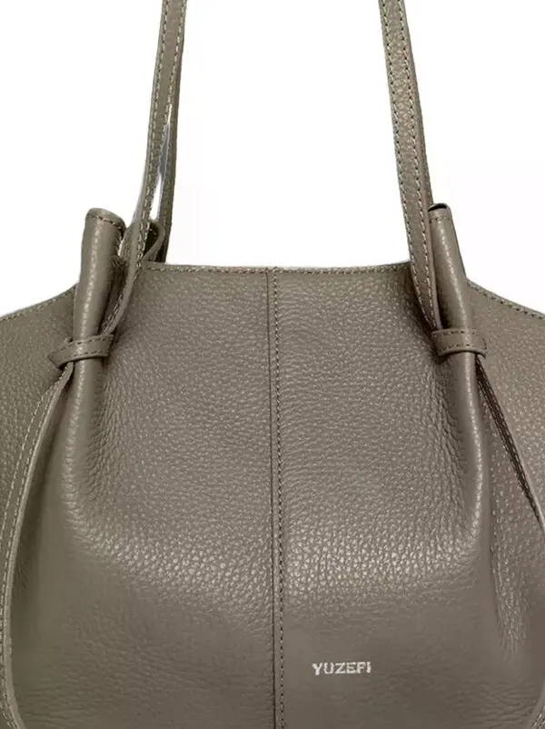 Yuzefi Mochi Pebble-grain Shoulder Bag - Grey