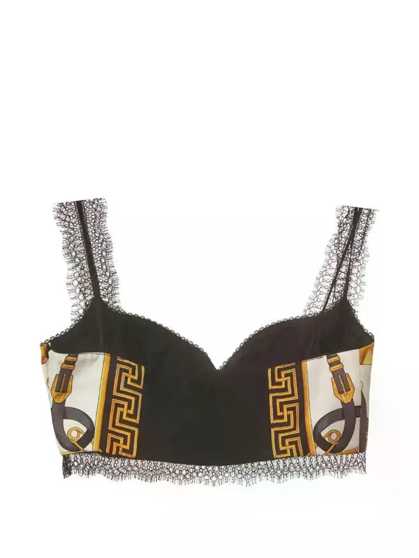 Versace Medusa Baroque Lace-trim Bralette
