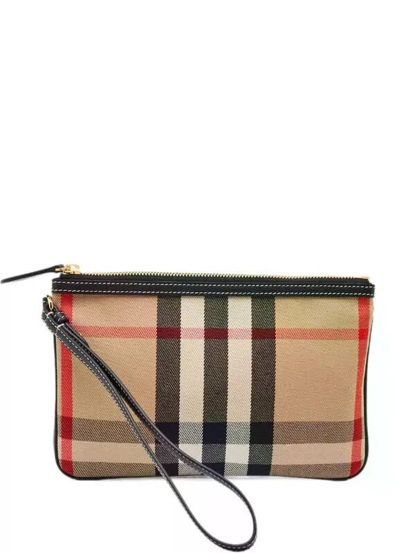 Burberry Vintage Check Wristlet Clutch Bag - Neutrals