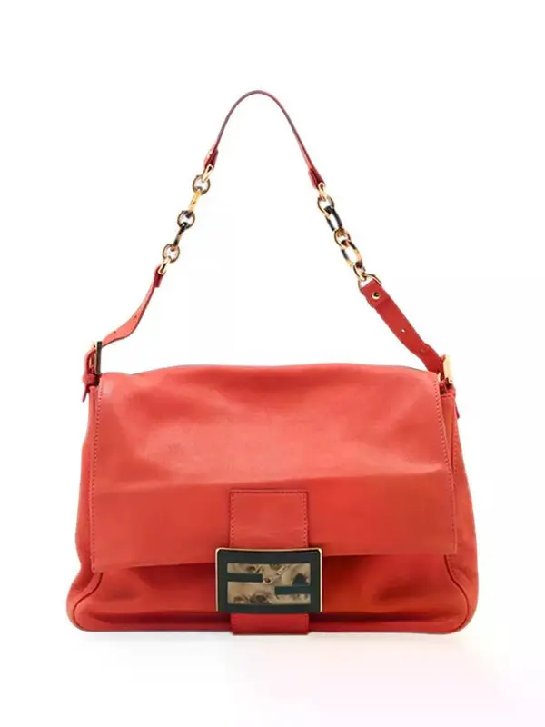 Fendi 2000-2010 Shimmer Leather Mamma Forever Shoulder Bag