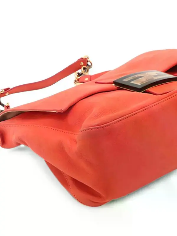 Fendi 2000-2010 Shimmer Leather Mamma Forever Shoulder Bag