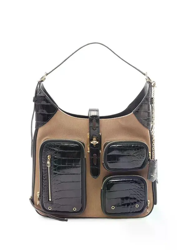 LOUIS VUITTON 2000-2026 Canvas And Embossed Leather Shoulder Bag