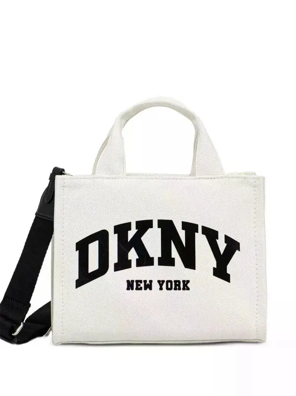 Dkny Logo-print Canvas Tote Bag - White