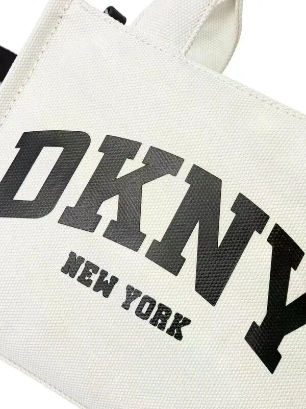 Dkny Logo-print Canvas Tote Bag - White