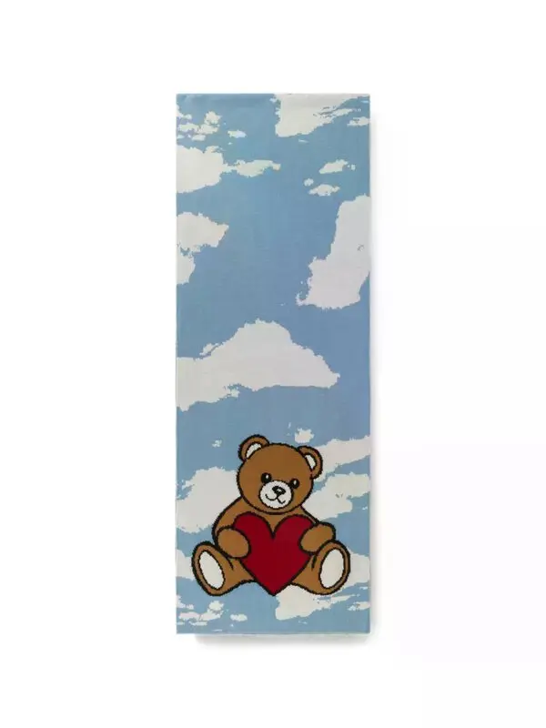 Moschino Teddy Bear Cloud-print Scarf - Blue