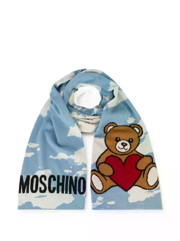 Moschino Teddy Bear Cloud-print Scarf