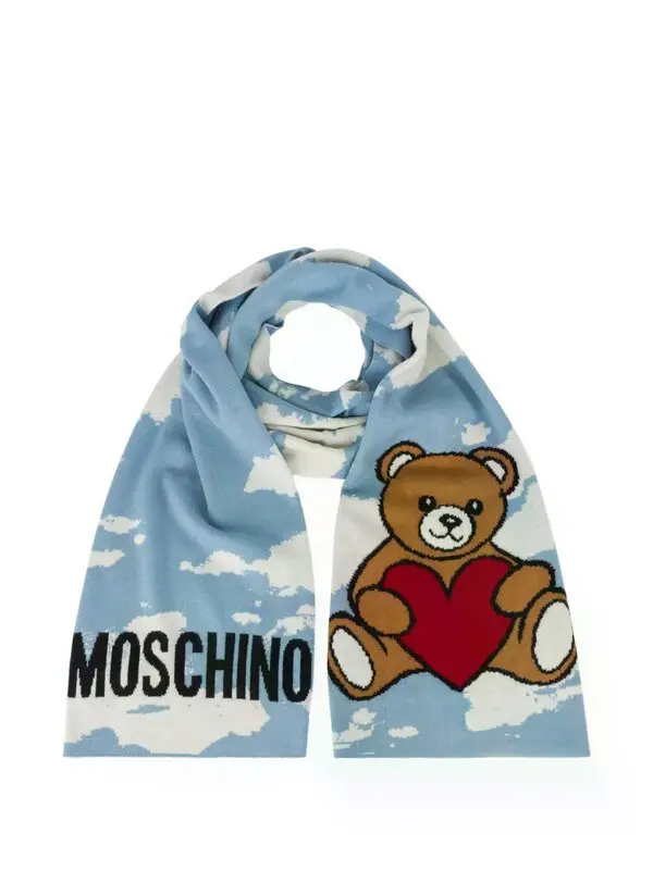 Moschino Teddy Bear Cloud-print Scarf
