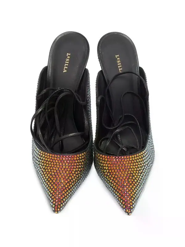 LE SILLA Crystal-embellished Pumps - Orange