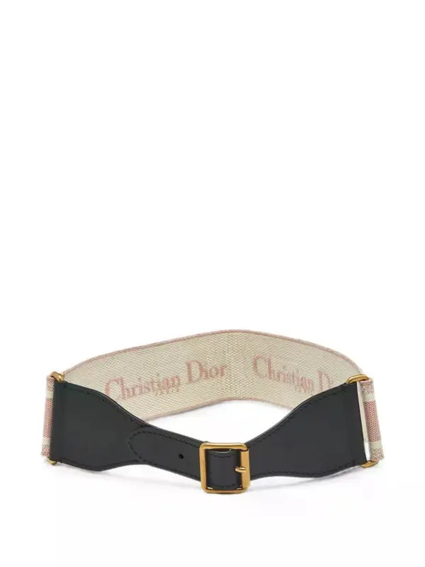 Dior 2020 Logo-embroidered Buckle Belt - Black