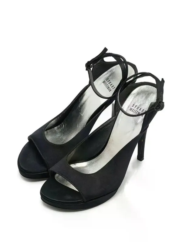 STUART WEITZMAN Satin Peep-toe Ankle-strap Platform Stiletto Sandals