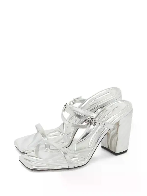 Alexander McQueen Tone Leather Sculptural Block Heel Sandals