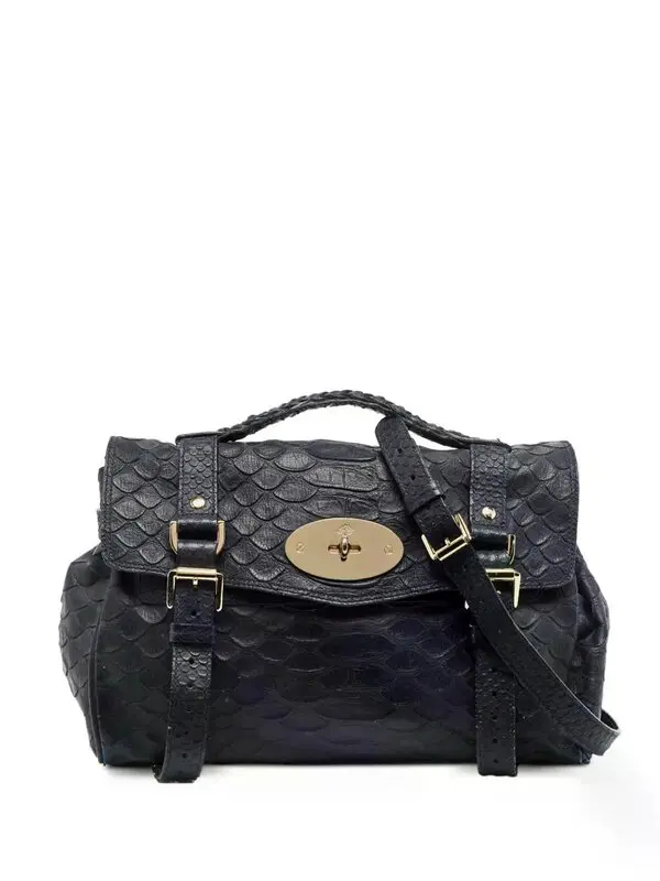 Mulberry Alexa Python-embossed Satchel Bag - Blue