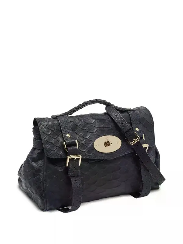 Mulberry Alexa Python-embossed Satchel Bag - Blue