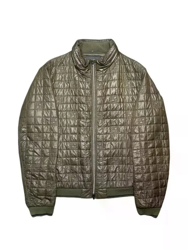 Fendi Bomberthin Techno Grigio Quilted Bomber Jacket