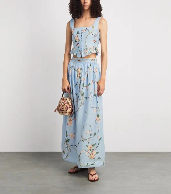 Agua Bendita Tangelo Navegante Maxi Skirt