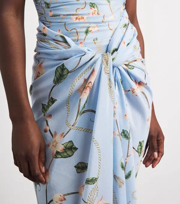 Agua Bendita Cotton-silk Lavanda Navegante Pareo - Blue