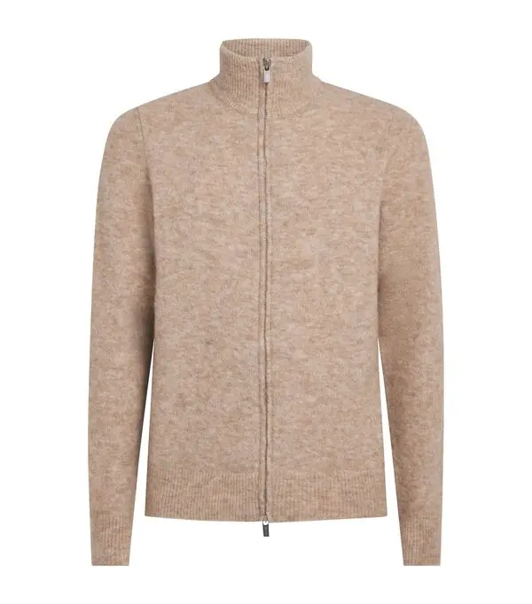 Barena Venezia Alpaca-blend Zip-up Cardigan - Beige