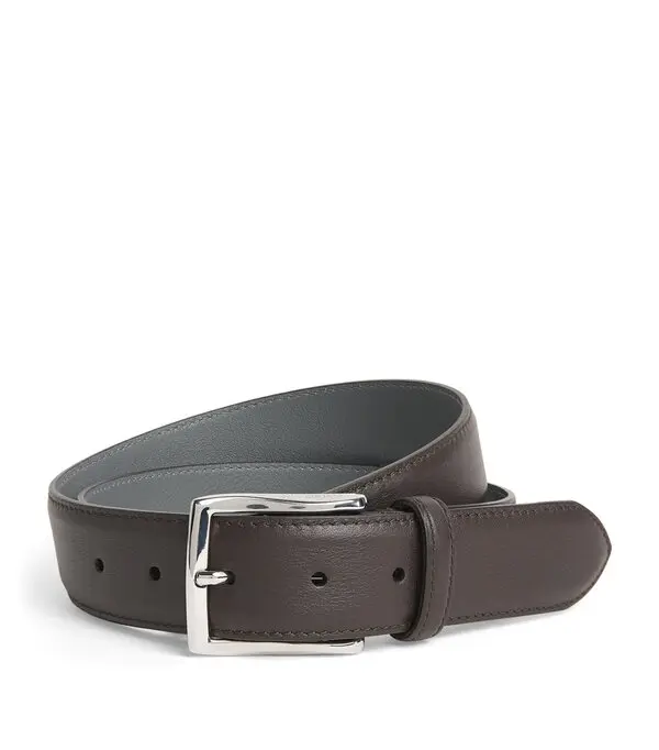 Corneliani Leather Belt With Dollar Print