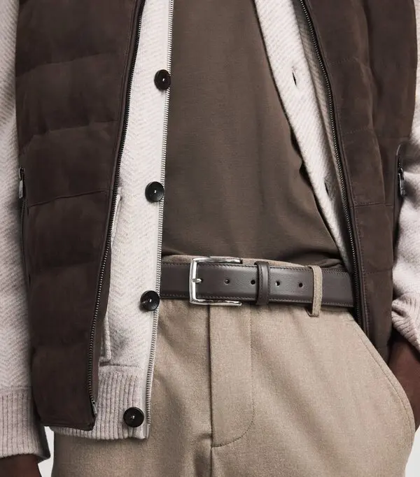 Corneliani Leather Belt With Dollar Print