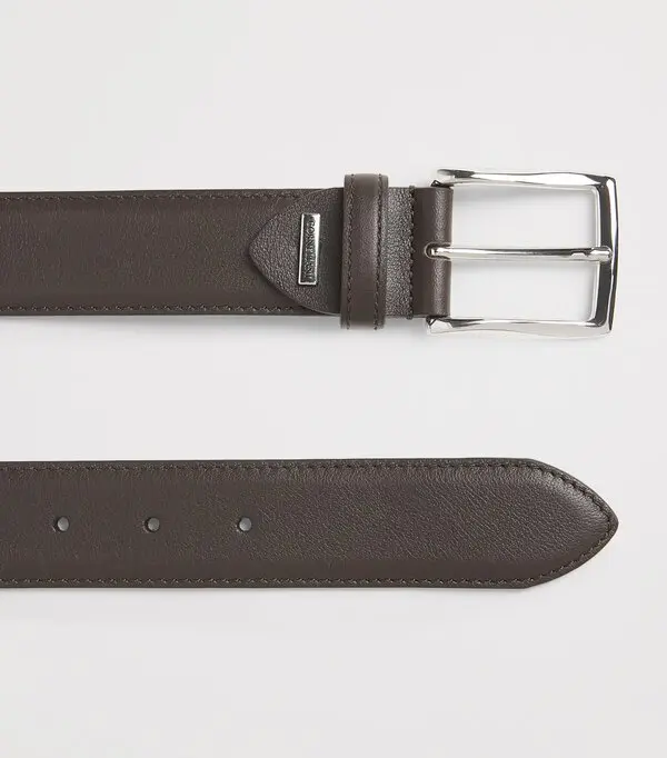 Corneliani Leather Belt With Dollar Print