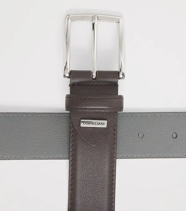 Corneliani Leather Belt With Dollar Print
