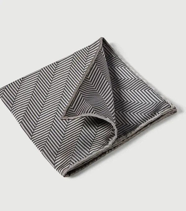 Brunello Cucinelli Silk Chevron Pocket Square
