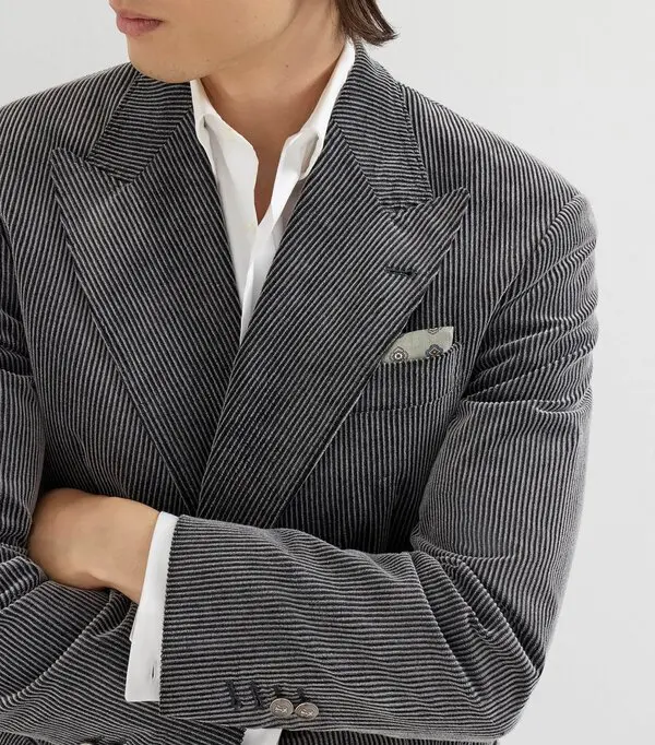 Brunello Cucinelli Silk Medallion Pocket Square